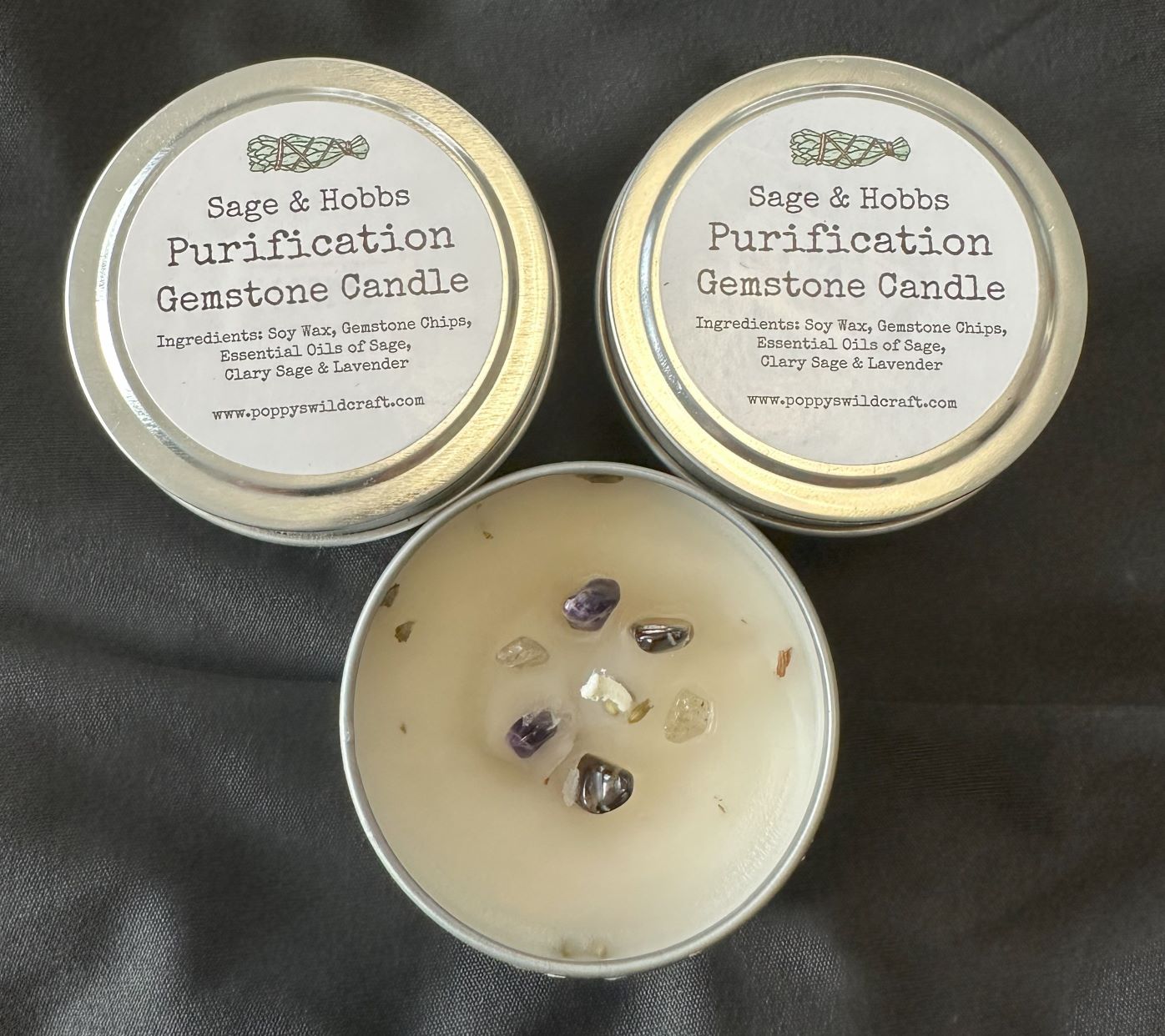 Sage & Hobbs - Candle- Small -Purification - Poppy's Wildcraft, LLC